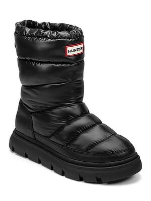 Pink Hunter Maribel Lug Sole Insulated Boots - Black