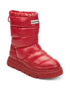 Pink Hunter Maribel Lug Sole Insulated Boots - Red