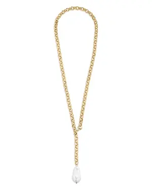 Baublebar Teagan Faux Pearl Lariat Necklace - Pearl/gold