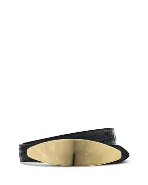 L'Agence Maroux Leather Belt - Black Croc