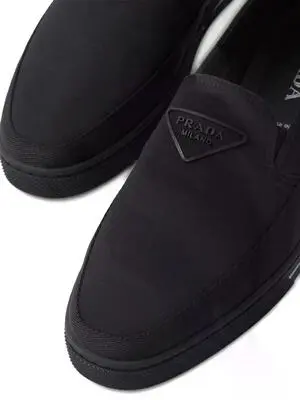 Prada Re-nylon Embossed Logo Slip-on Trainers - Black