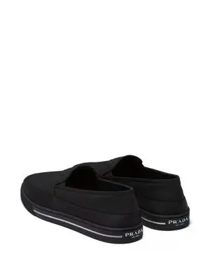 Prada Re-nylon Embossed Logo Slip-on Trainers - Black