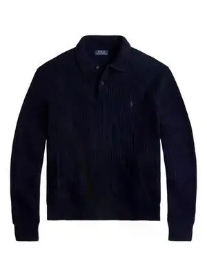 Polo Ralph Lauren Logo-embroidered Textured Jumper - Blue