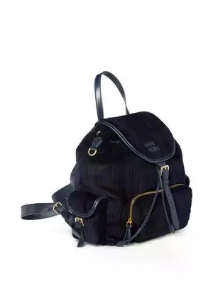 Miu Miu Corduroy Backpack - Blue
