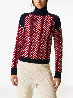 Perfect Moment Chevron-pattern Sweatshirt