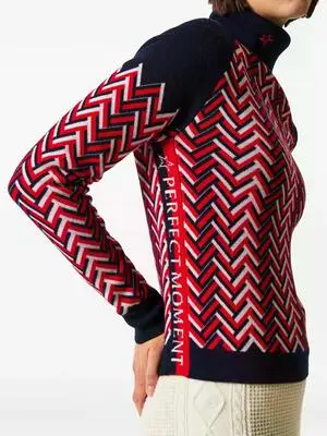 Perfect Moment Chevron-pattern Sweatshirt