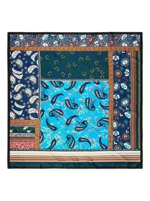Bimba Y Lola Patchwork Paisley-print Scarf - Blue