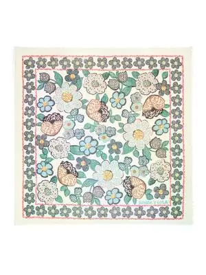 Bimba Y Lola Mosaic-floral Scarf - Neutrals