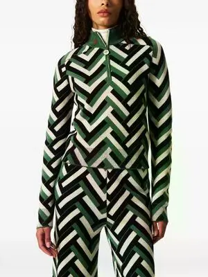 Perfect Moment Chevron-pattern Jumper - Green