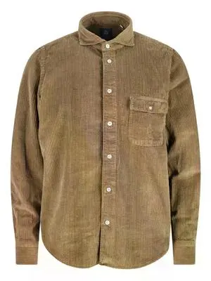 FINAMORE 1925 Salina Corduroy Pocket Shirt - Brown