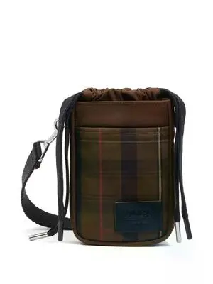 Bimba Y Lola Plaid Drawstring Phone Bag - Brown