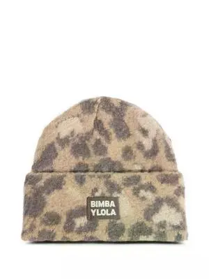Bimba Y Lola Leopard Print Beanie - Neutrals