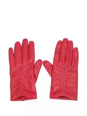 Bimba Y Lola Gathered Leather Gloves - Red