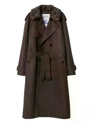 Burberry Checked-collar Belted Trench Coat