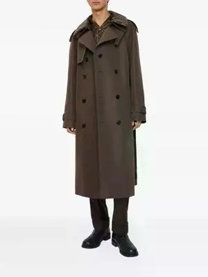 Burberry Checked-collar Belted Trench Coat