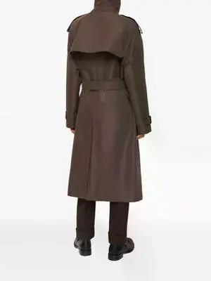 Burberry Checked-collar Belted Trench Coat
