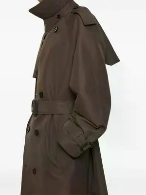 Burberry Checked-collar Belted Trench Coat