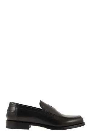 DOUCAL'S Penny Leather Loafer - Black