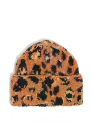 Bimba Y Lola Leopard Print Knitted Hat