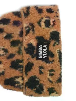 Bimba Y Lola Leopard Print Knitted Hat