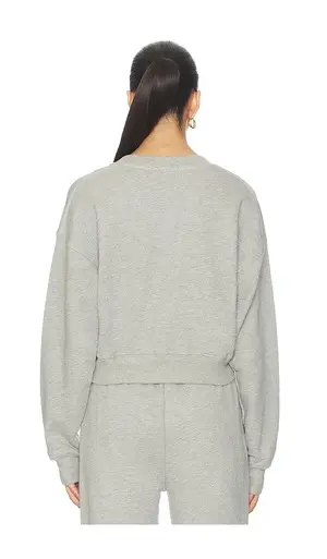 Eterne Cropped V-neck Sweatshirt - Heather Grey