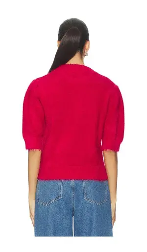 BOBI Mock Neck Puff Sleeve Sweater