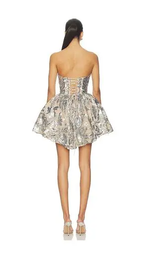 BRONX AND BRONCO Chloe Strapless Mini Dress - Dark Silver