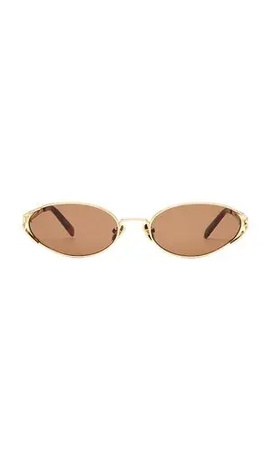 LUV LOU The Paloma Sunglasses - Gold & Brown Mono
