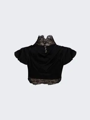DI PETSA Midnight Lace Crop Top