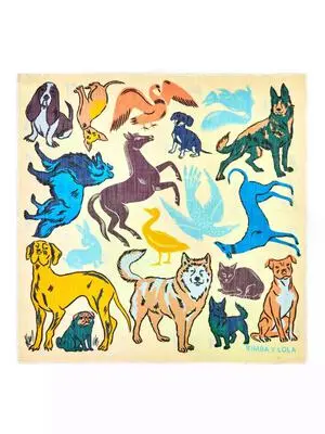 Bimba Y Lola Animal-print Fringed Scarf - Neutrals