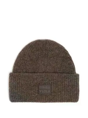 Bimba Y Lola Logo-patch Beanie - Brown