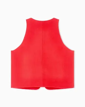 Giorgio Armani Washed Silk Crêpe Waistcoat - Red