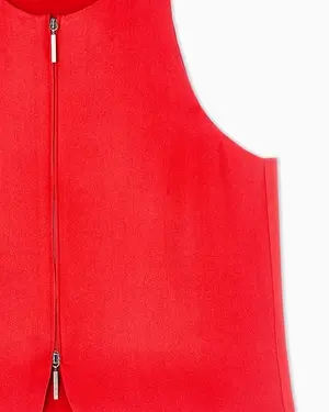 Giorgio Armani Washed Silk Crêpe Waistcoat - Red