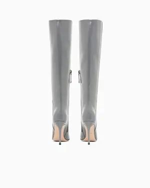 Giorgio Armani Patent Leather High-heeled Boots - Grey