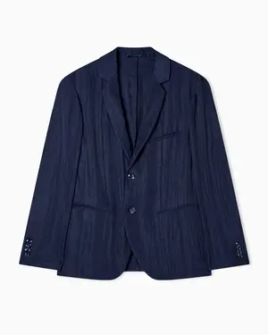 Giorgio Armani Viscose Technical Twill Single-breasted Jacket