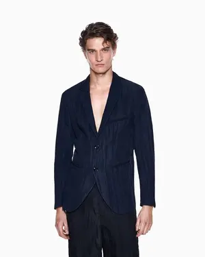 Giorgio Armani Viscose Technical Twill Single-breasted Jacket