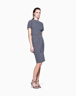 Giorgio Armani Midi Dress In Washed Silk Crêpe