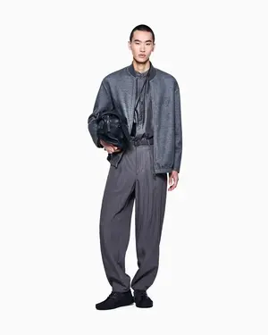 Giorgio Armani Single-pleat Technical Twill Trousers