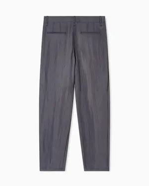 Giorgio Armani Single-pleat Technical Twill Trousers