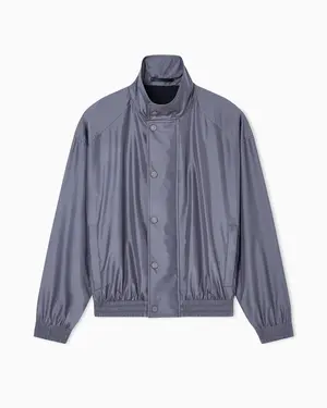 Giorgio Armani Pure Silk Technical Canvas Blouson - Grey