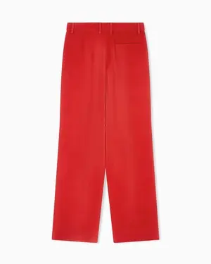 Giorgio Armani Single-pleat Washed Silk Crêpe Trousers - Red
