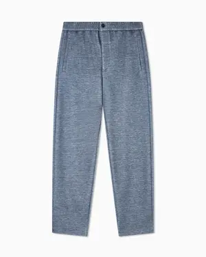 Giorgio Armani Flat-front Trousers In Modal And Cashmere Jersey Fleece
