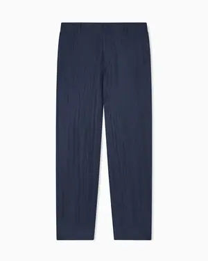Giorgio Armani Viscose Technical Twill Flat-front Trousers