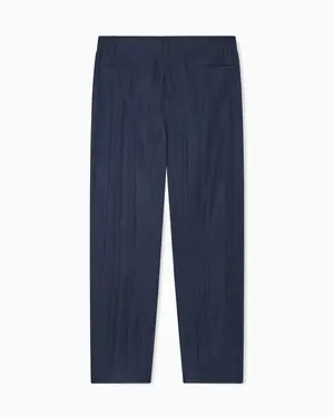 Giorgio Armani Viscose Technical Twill Flat-front Trousers