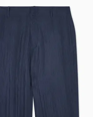 Giorgio Armani Viscose Technical Twill Flat-front Trousers