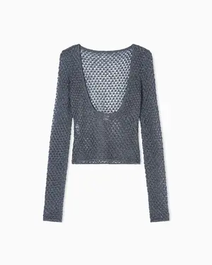 Giorgio Armani Viscose And Metallic Mesh Jumper