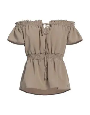 Guess Off-the-shoulder Gathered Top - Beige
