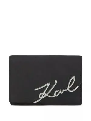 Karl Lagerfeld Signature-logo Leather Wallet - Black