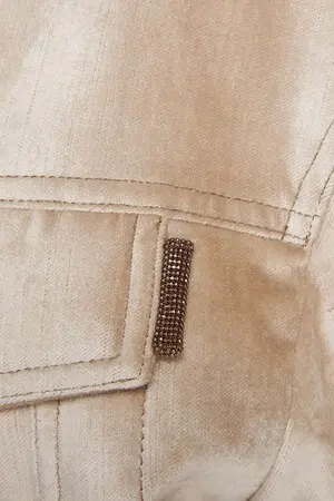 Brunello Cucinelli Bead-embellished Cotton-blend Velvet Jacket