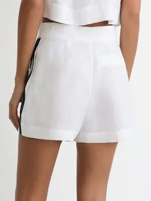 REISS Linen Scallop-trim Shorts